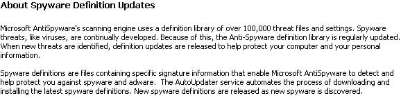 Microsoft Antispyware - Printer Friendly version